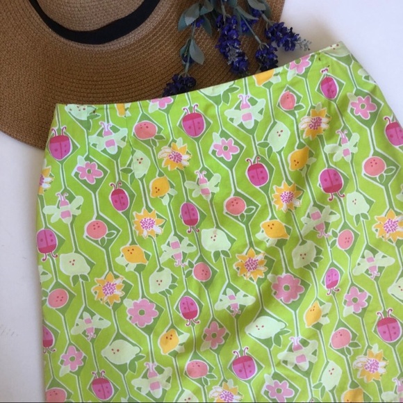 Lilly Pulitzer | Skirts | Lilly Pulitzer Insect Floral Print Skirt Euc ...